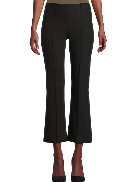 Vince Mid Rise Pintuck Crop Flare Pants - Black