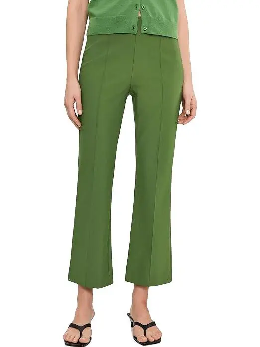 Vince Mid Rise Pintuck Crop Flare Pants - Gray