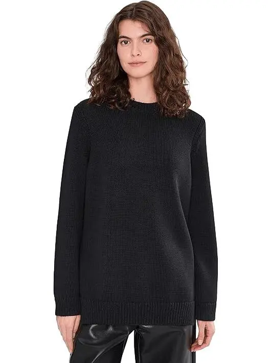 Vince Crew Neck Sweater Tunic - Black