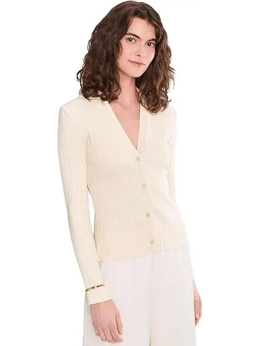 Vince Variegated Rib Polo - Beige