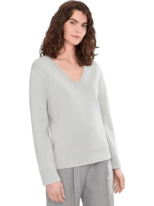 Vince Double Face V-neck Sweater - Gray