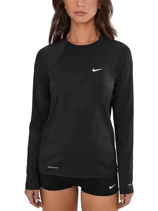 Nike Dri-fit Uv Long Sleeve Hydroguard Swimwear - Black