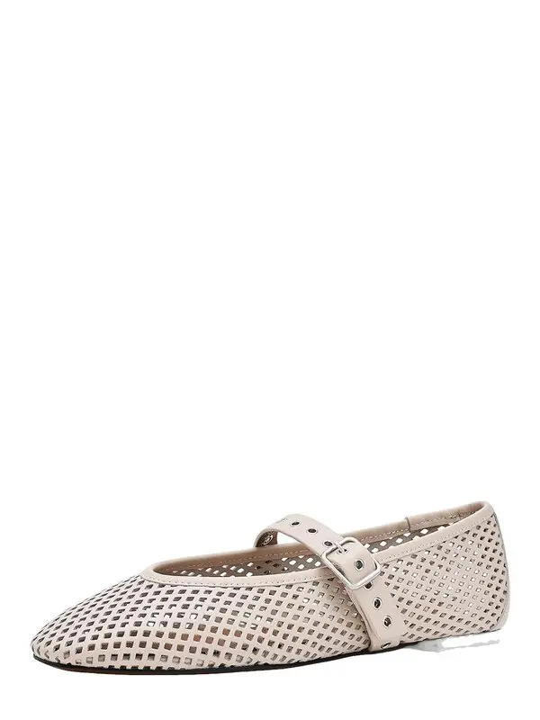 Madewell Remy Overlasted Mary Jane Perf Dress Flats - Bone