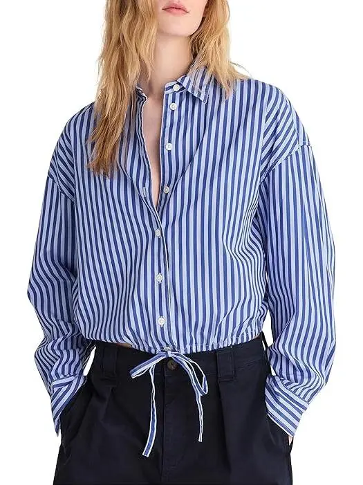 Madewell Poplin Drawstring Shirt - Blue