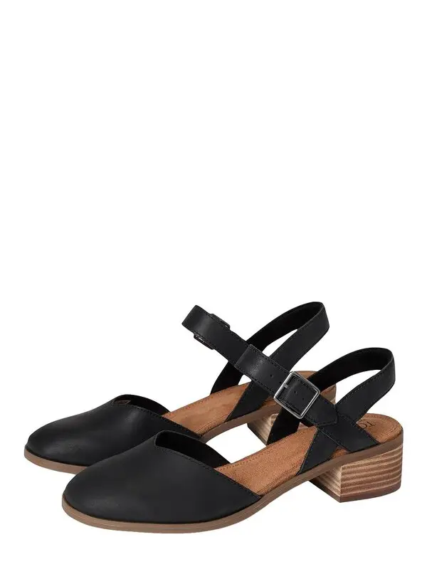 Toms Jaclyn Mary Jane Block Heels - Black