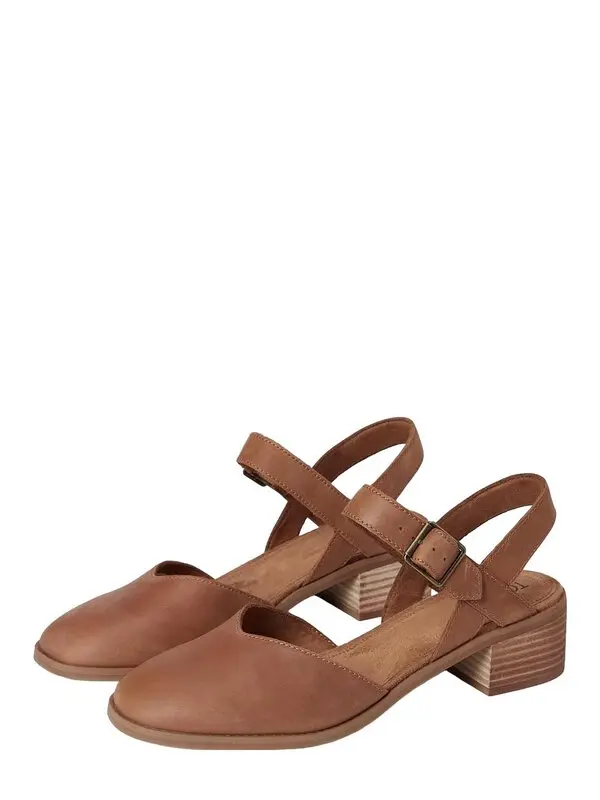 Toms Jaclyn Mary Jane High Heel Sandals - Brown