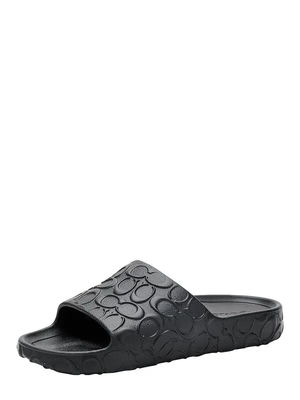 COACH Embossed Monogram Slides - Black