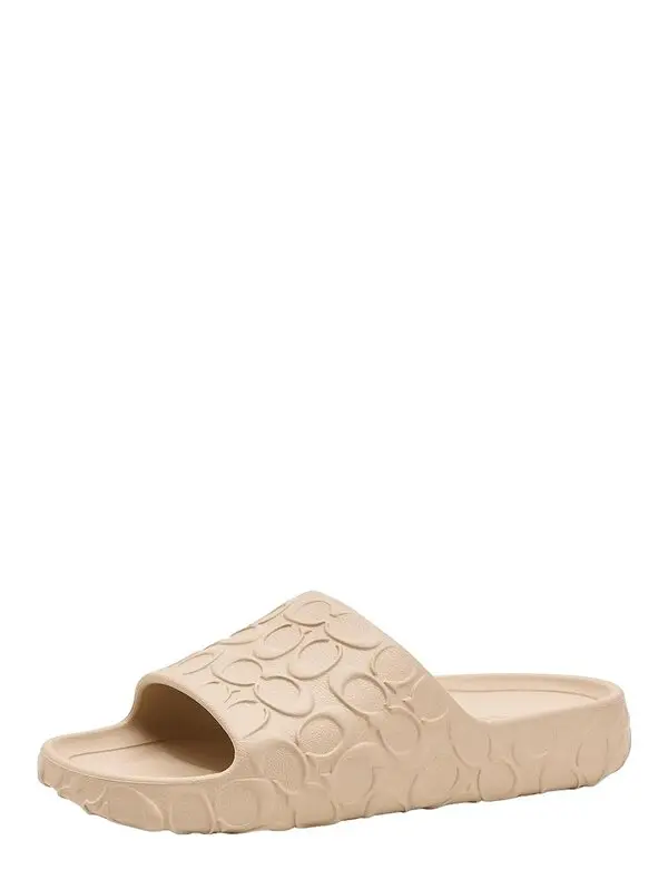 COACH Embossed Monogram Slides - Bone