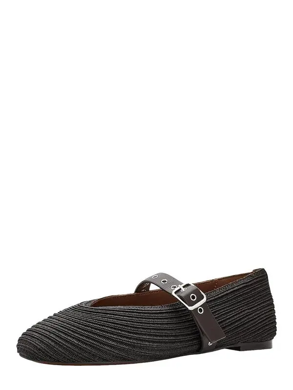 Madewell The Remy Mary Jane Flat In Straw - Brown