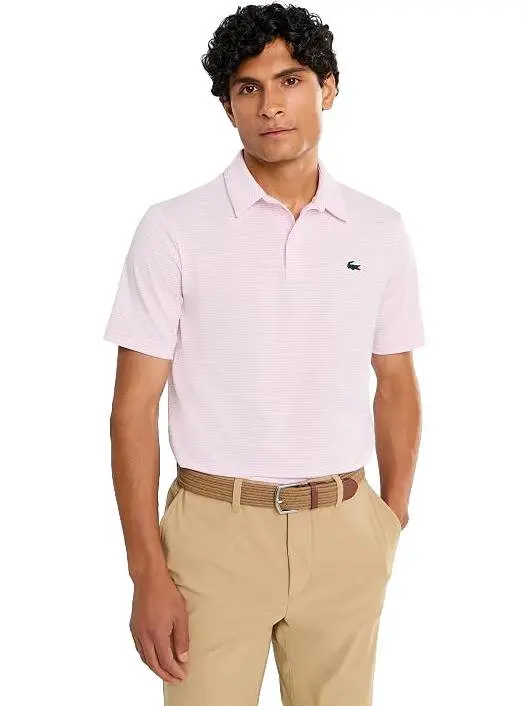 Lacoste Regular Fit Printed Golf Polo Shirt Clothing Flour/sinople - Orange