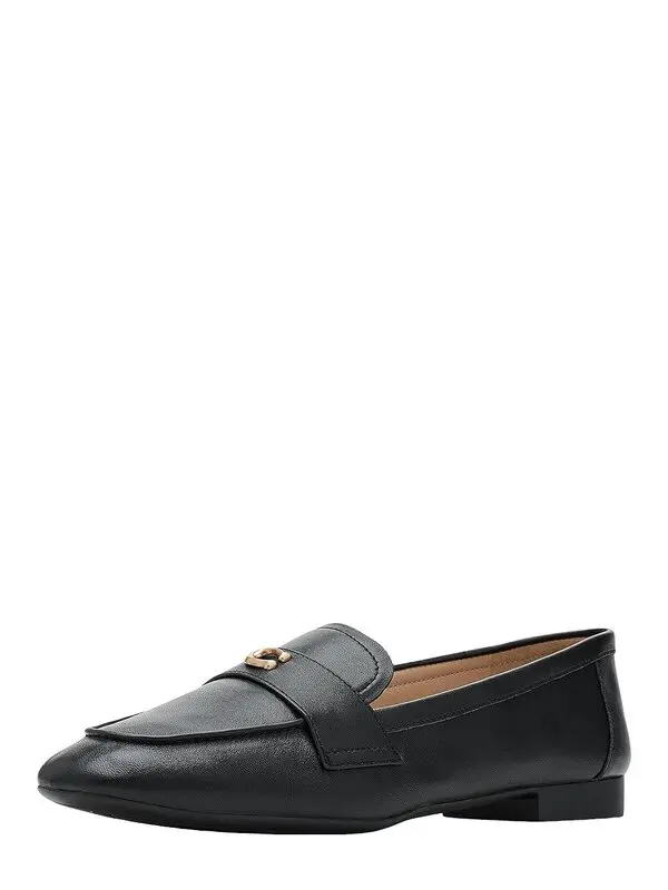 COACH Sculpted C Leather Loafers - Black