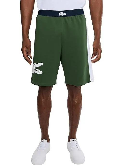 Lacoste Straight Cut Fleece Loungewear Shorts - Green