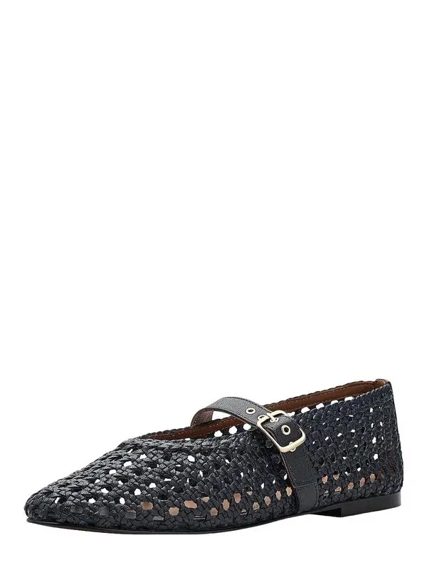 Madewell Remy Grommet Mary Jane Open Weave Flats - Navy