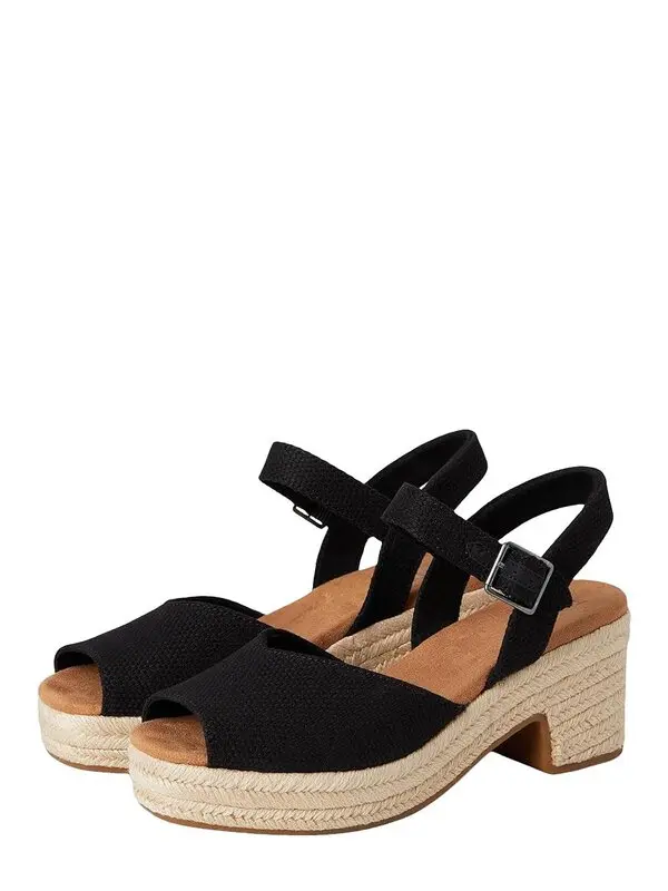 Toms Isla Peep Toe Platform Sandals - Black