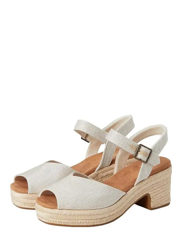 Toms Isla Peep Toe Platform Sandals - Gray
