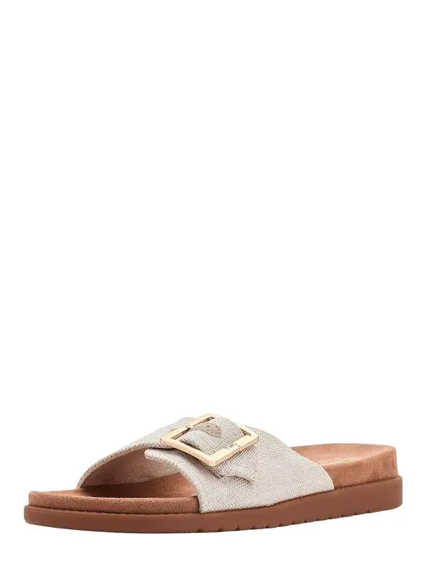 Toms Marin Slide Sandals Natural Leopard Print - Gray