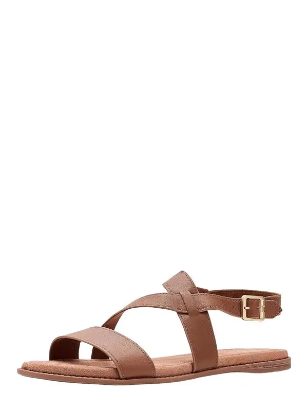 Toms Mar Leather Sandals With Adjustable Buckle - Brown