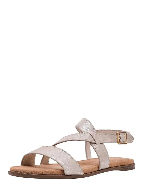 Toms Mar Leather Sandals With Adjustable Buckle - Gold