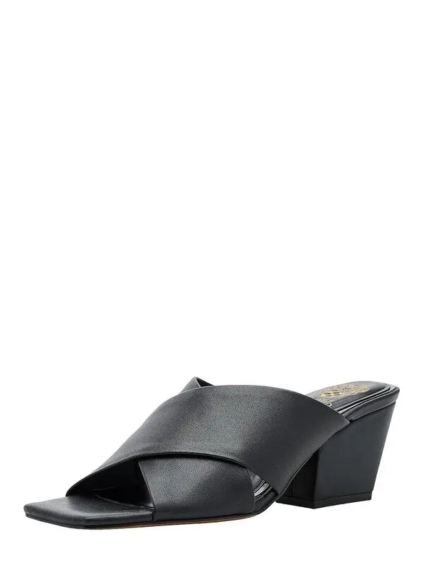 Vince Camuto Kespa Cross Band Mule Sandals - Black
