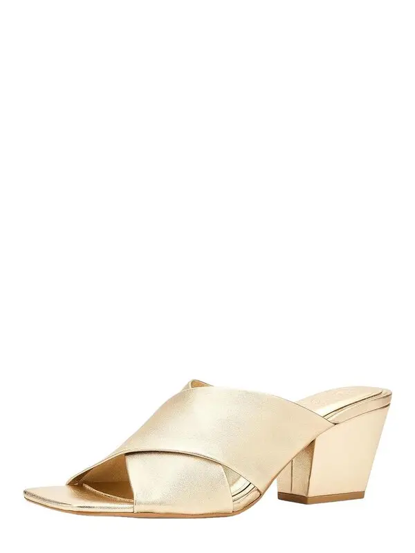 Vince Camuto Kespa Cross Band Mule Sandals - Gold