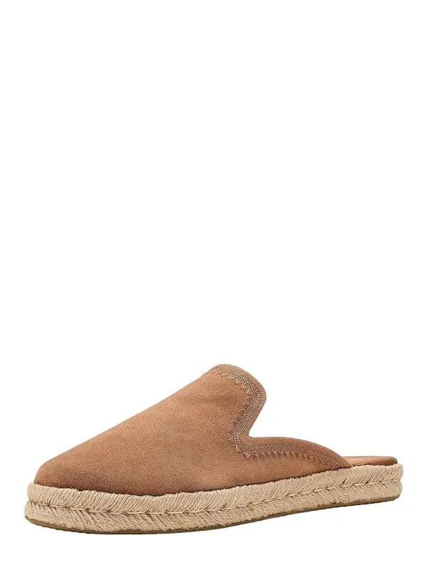 Toms Santiago Suede Mule Flats - Medium Brown