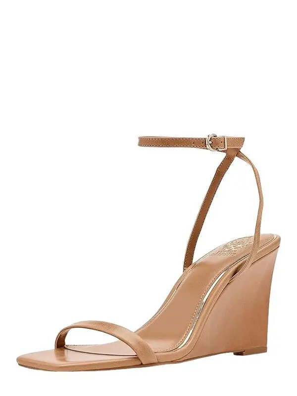 Vince Camuto Ambee Ankle Strap Wedge Sandals - Brown