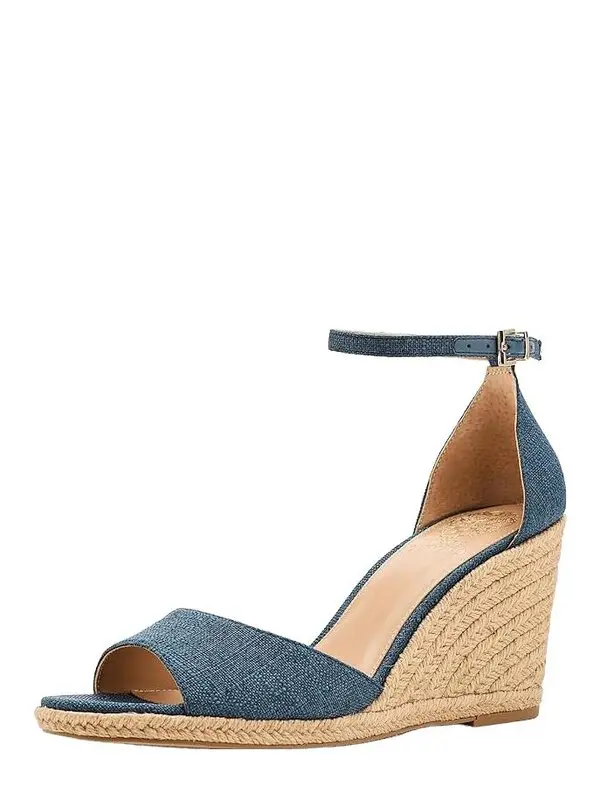 Vince Camuto Felyn Espadrille Wedge Sandals With Ankle Strap - Blue