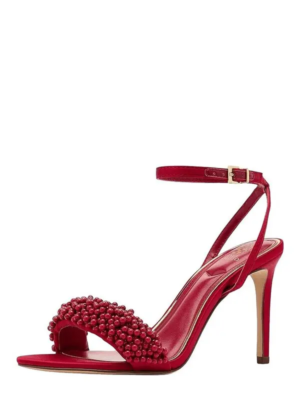 Vince Camuto Arleem Beaded Band Ankle Strap Stiletto Sandals - Orange