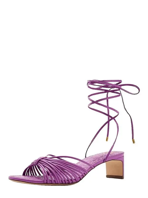 Vince Camuto Lory Ankle Wrap Kitten Heel Sandals - Purple
