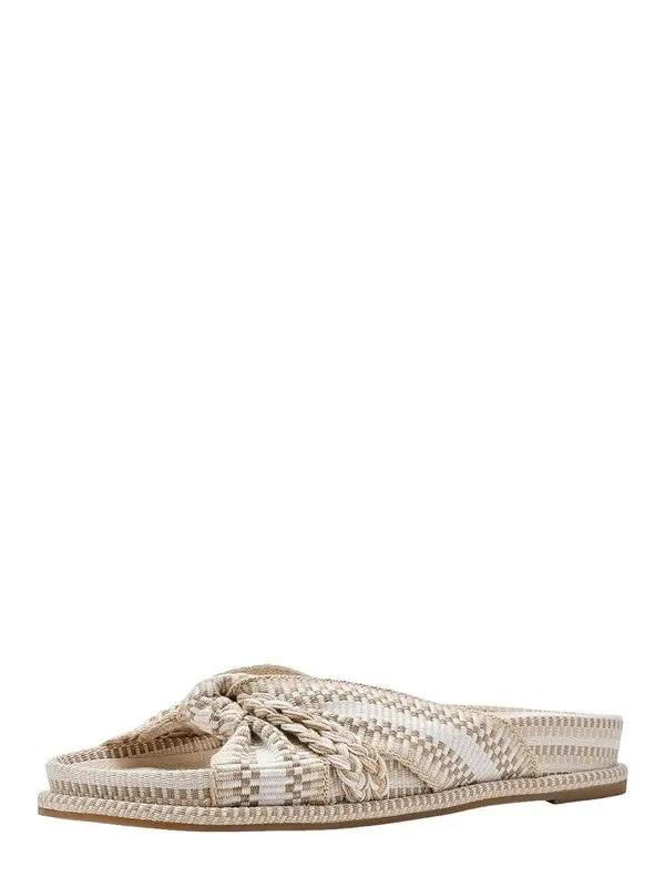 Vince Camuto Gryfynn Knotted Woven Slide Sandals - Bone