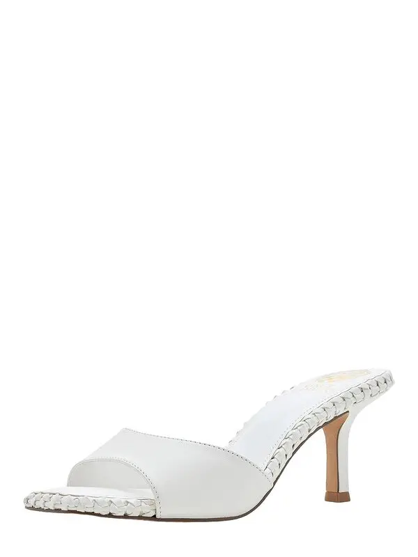 Vince Camuto Emmla Stitched Square Toe Mule Sandal - White