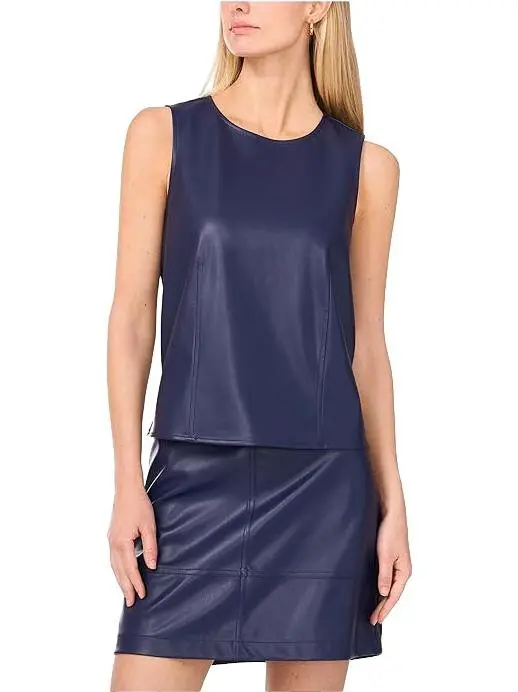 Vince Camuto Sleeveless Crewneck Tank - Navy