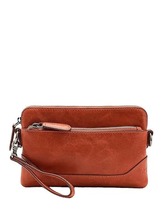 THE FRYE COMPANY Melissa Leather Wristlet Crossbody Bag - Black