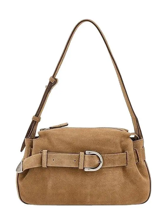 THE FRYE COMPANY Heather Suede Shoulder Bag - Beige