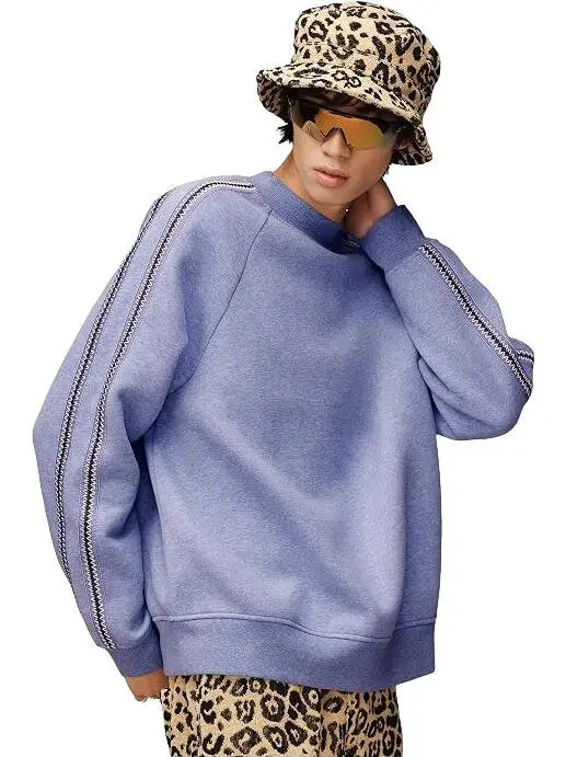 UGG Tasman Crewneck Sweatshirt With Uggbraid Trim - Blue