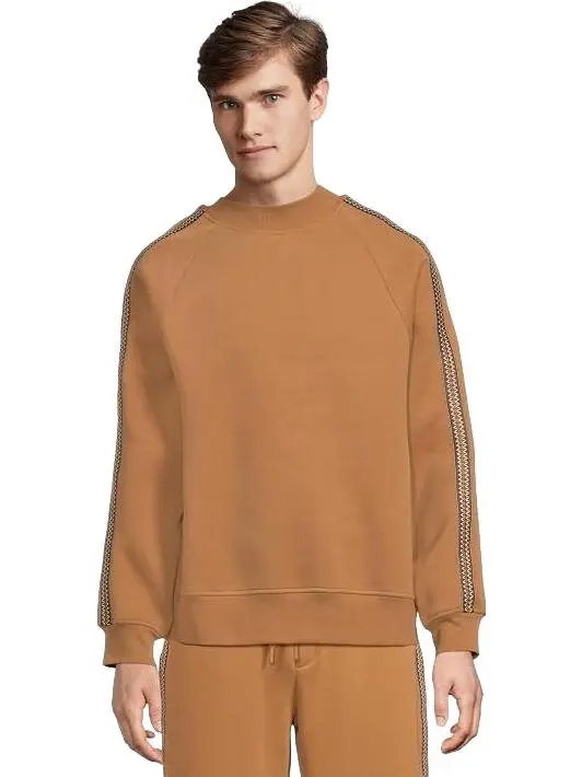 UGG Tasman Crewneck Sweatshirt With Uggbraid Trim - Chestnut