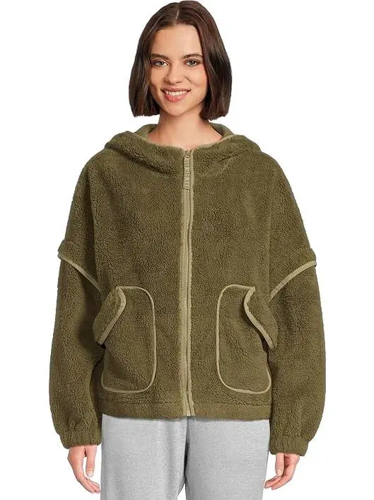 UGG Mariella Fluff Zip Hoodie Sweatshirt - Olive