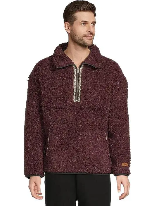 UGG Braid Confetti Half Zip Sweatshirt - Burgundy