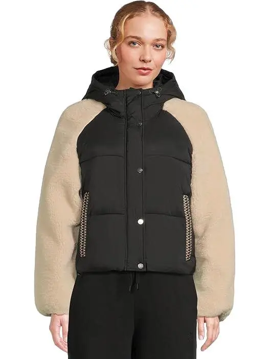 UGG Mykah Braid Puffer Jacket With Hood - Black