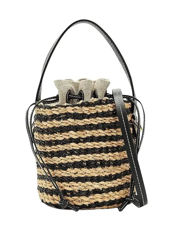 Madewell Mini Straw Basket Bag - Black
