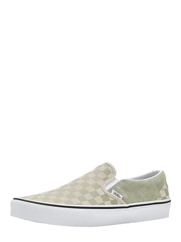 VANS Classic Slip-on Checkerboard Athletic Shoes - Taupe