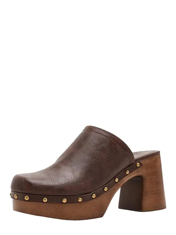 FRYE AND CO. Wylie Clogs With Stud Detailing - Walnut