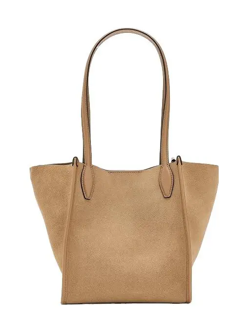 Madewell The Lexington Small Tote In Suede - Walnut Shell