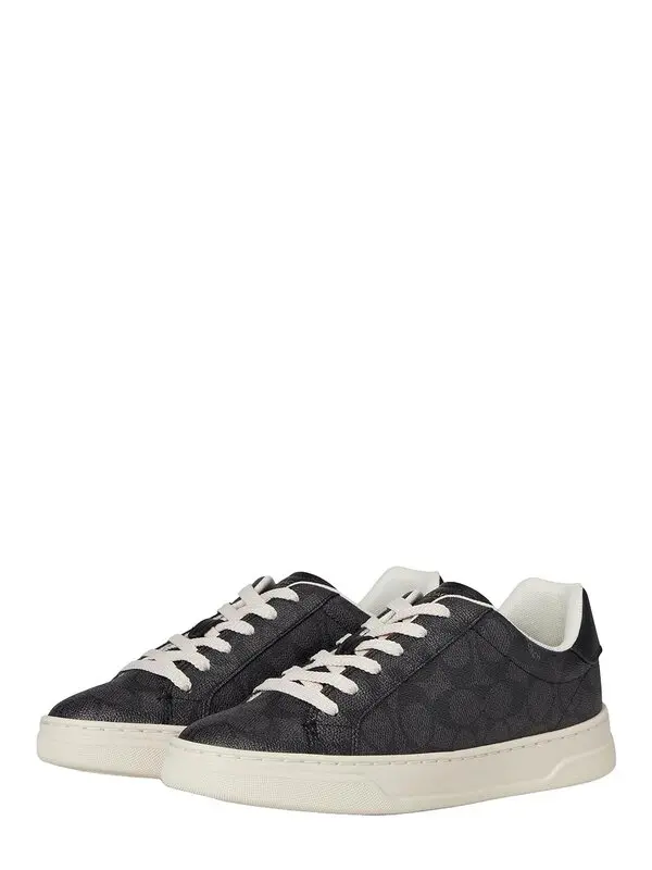 COACH High Line Signature Coated Canvas Sneaker - Black