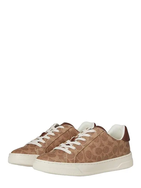 COACH High Line Signature Coated Canvas Sneaker - Brown