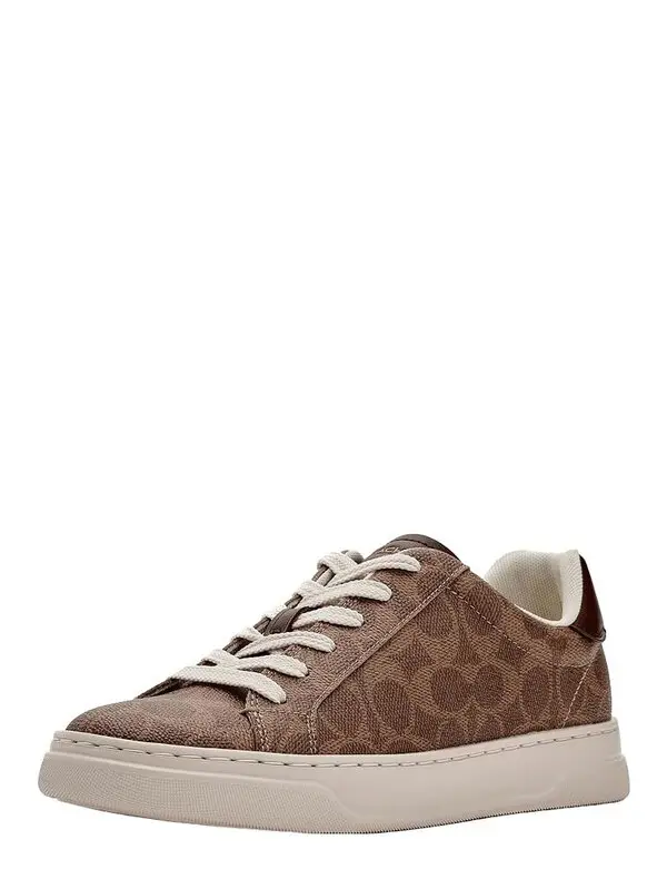 COACH High Line Signature Coated Canvas Sneaker - Brown