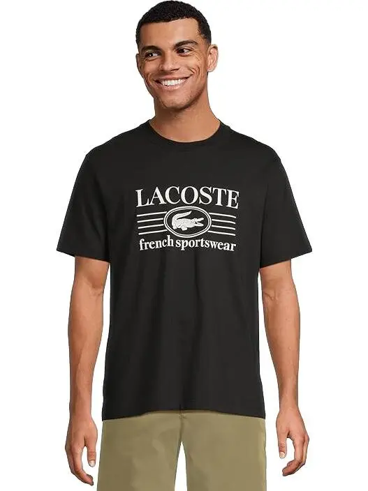 Lacoste Classic Fit Cotton Print T-shirt T Shirt - Black