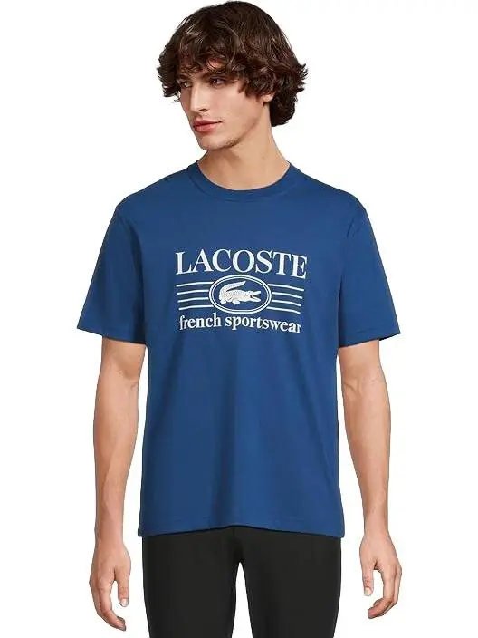 Lacoste Classic Fit Cotton Print T-shirt T Shirt - Blue