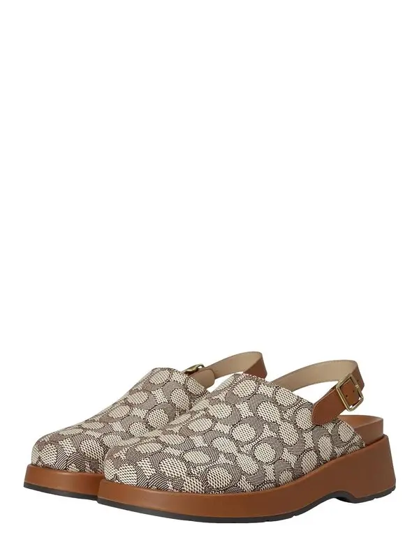 COACH Sculpted C Platform Clog In Signature Textile Jacquard - Gray