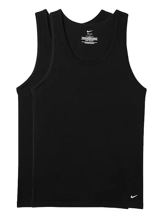Nike All Day Cotton Stretch Tank 2-pack T Shirt - Black